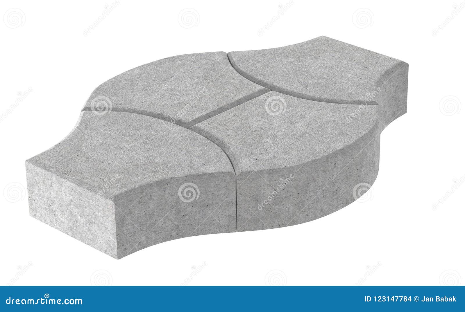 Render Of Three Yellow Lock Paving Bricks. Isolated On White Background ...
