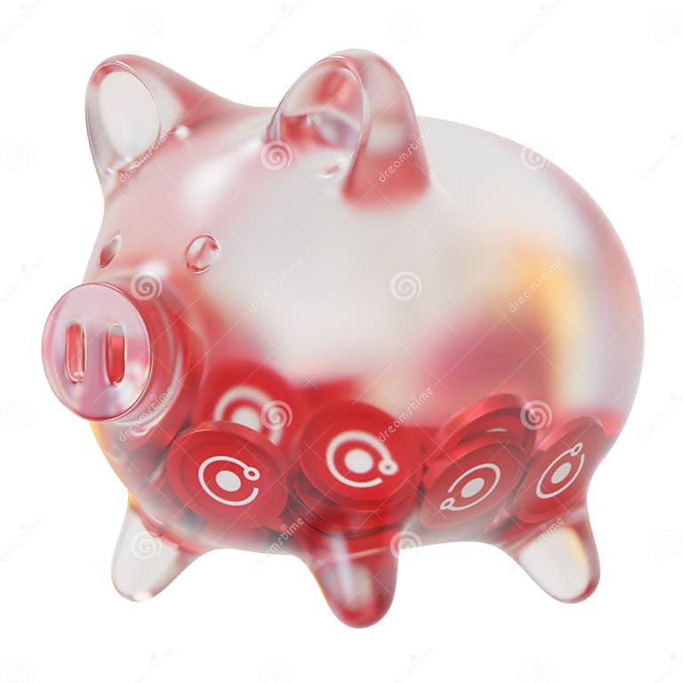 Render Token (RNDR) Clear Glass Piggy Bank with Decreasing Piles of ... Render Token (RNDR) Clear Glass Piggy Bank with Decreasing Piles of ...