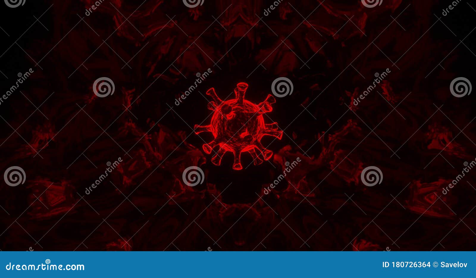 Render with a Virus in a Red Environment Stock Illustration ...
