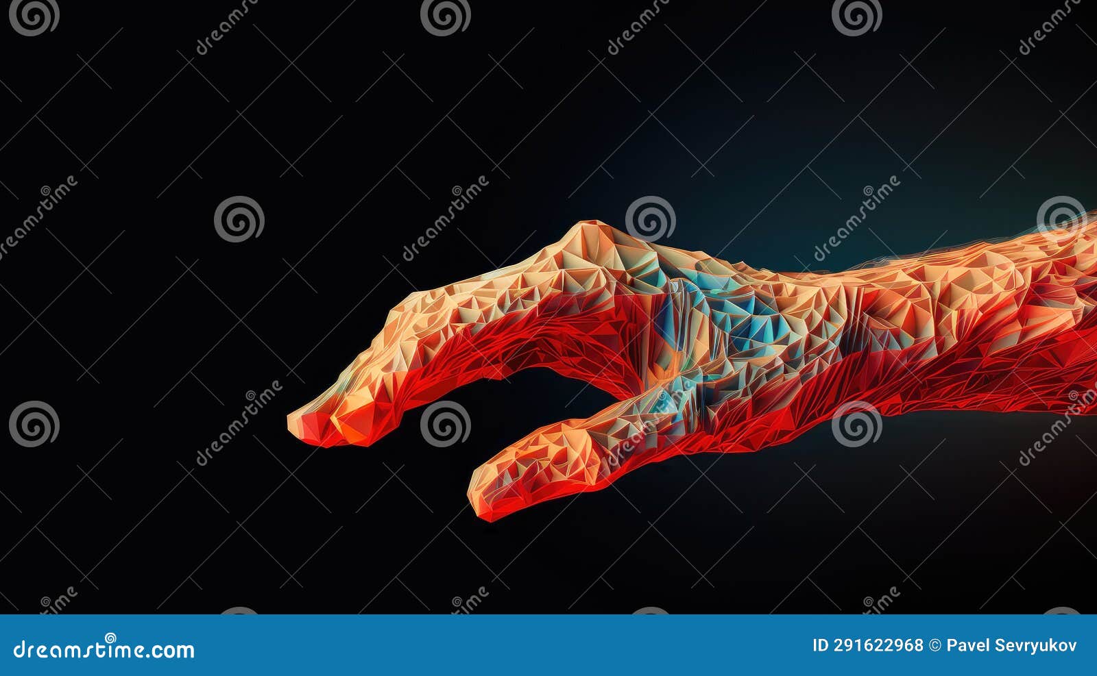 Render voxel human hand stock illustration. Illustration of advertising ...