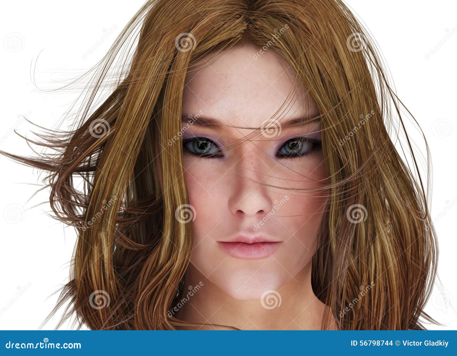 Render Woman Portrait stock photo. Image of head, digital - 56798744