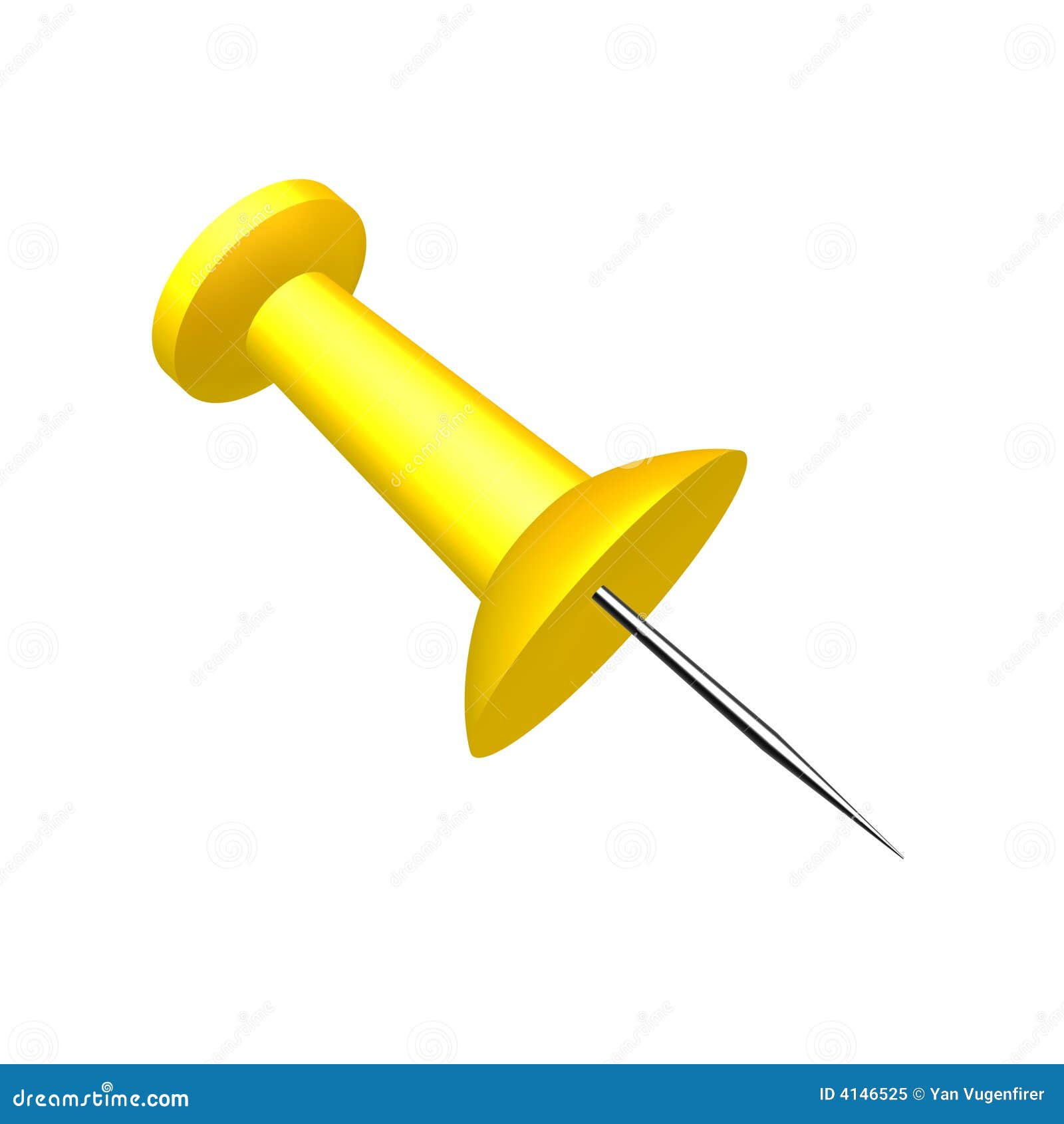 Render of a Yellow Blue Office Pushpin Stock Illustration ...