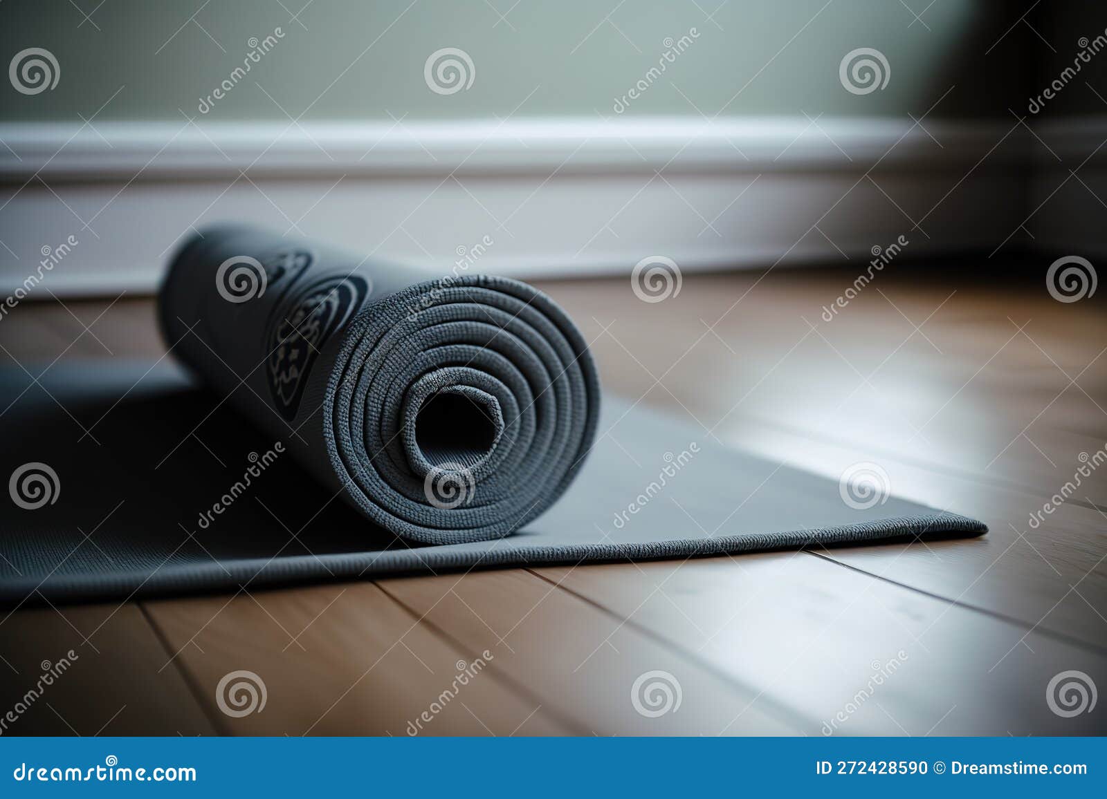 3 Rendered Black Mat, Yoga Mat, Healthy Lifestyle, Generative AI Stock ...