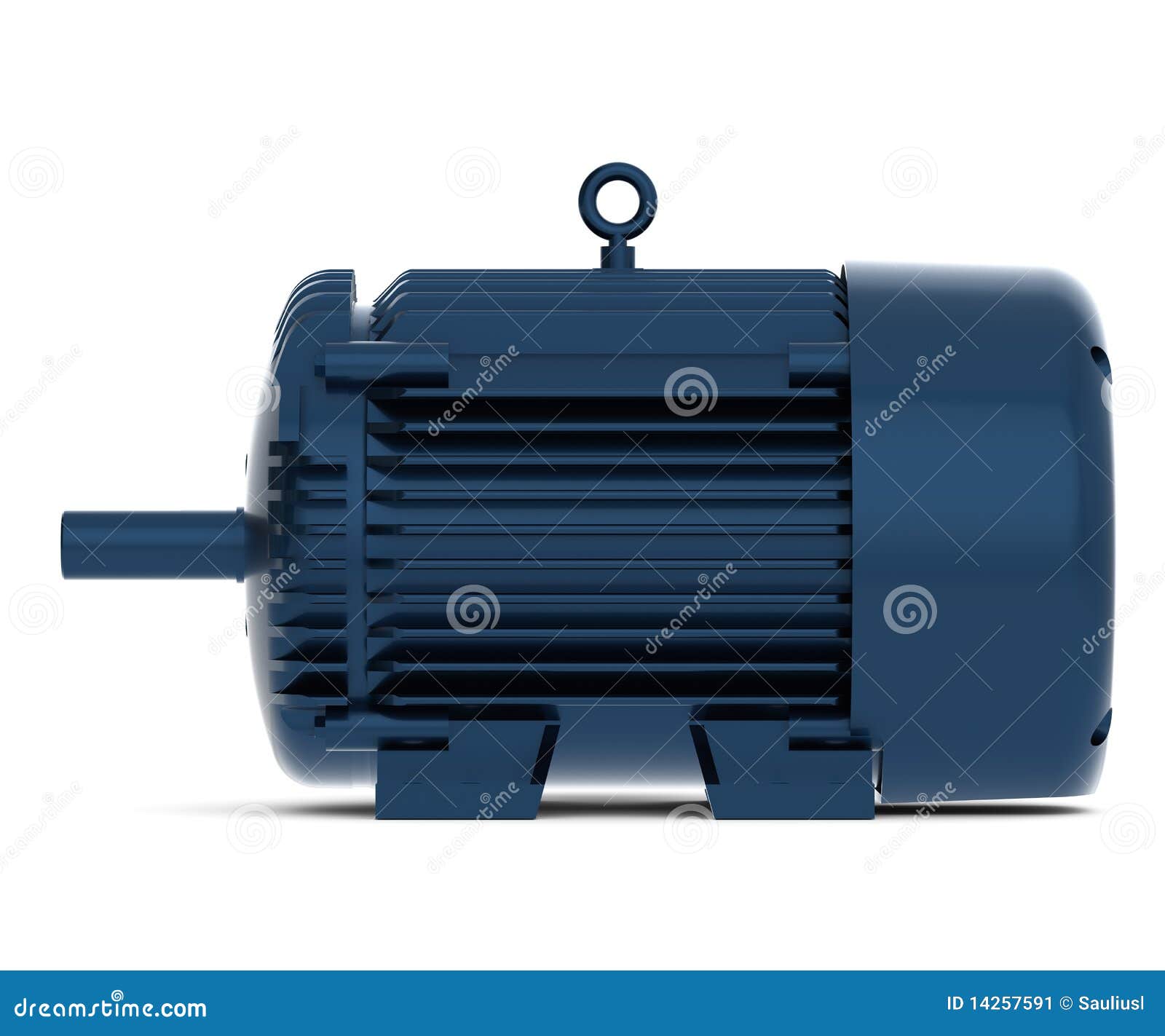 Rendered Blue Shiny Electric Motor Stock Illustration - Illustration of ...