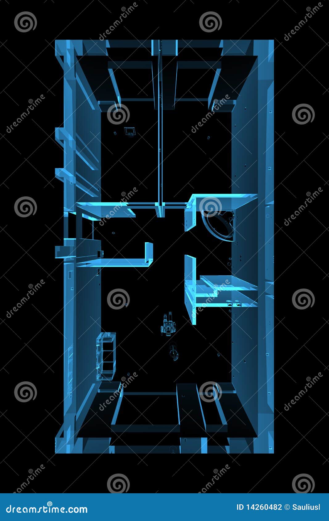 Rendered Blue Xray Transparent Flat Stock Illustration - Illustration ...