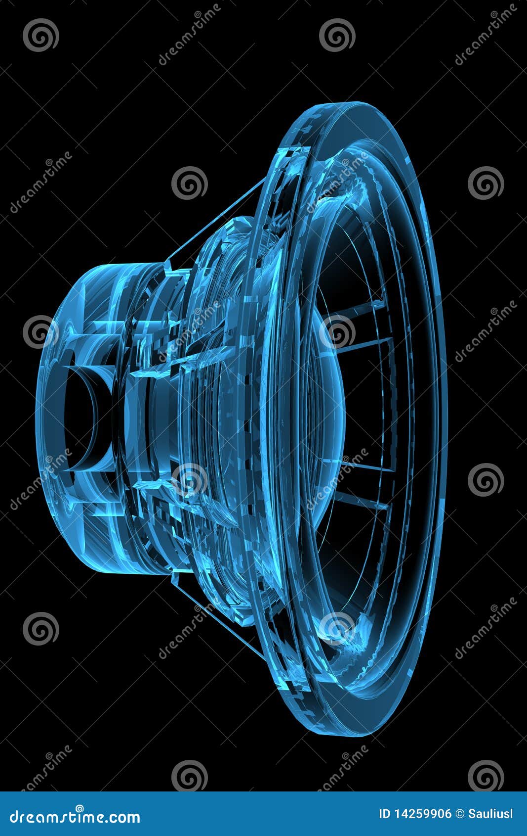 Rendered Blue Xray Transparent Loudspeaker Stock Illustration ...
