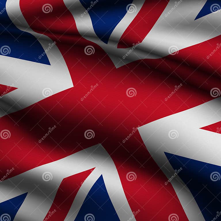 Rendered British Square Flag Stock Illustration - Illustration of ...