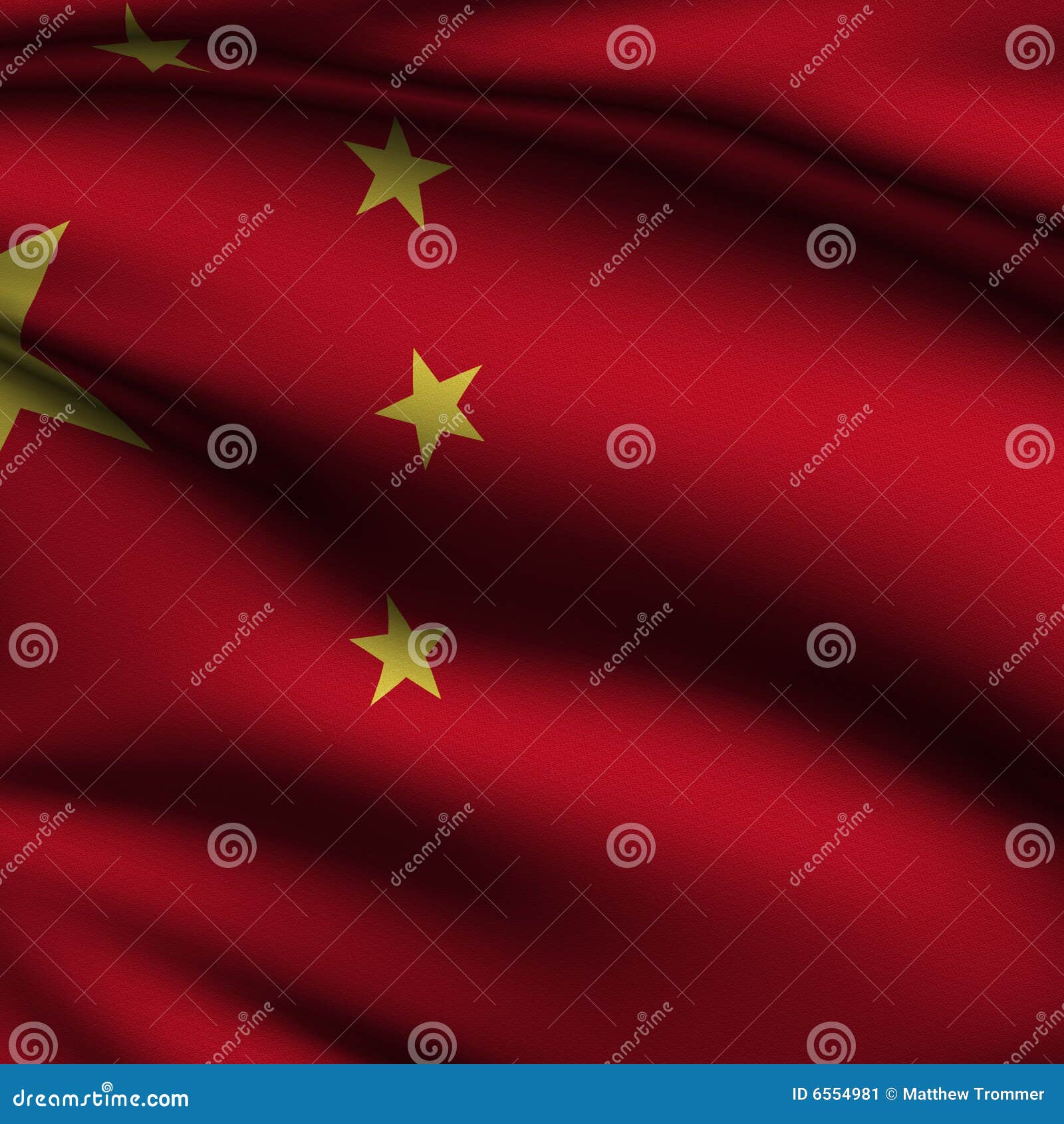 Rendered Chinese Square Flag Stock Illustration - Illustration of ...