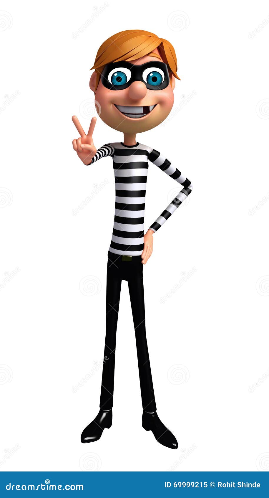 Rendered Illustration of Thief Victory Pose Stock Illustration ...