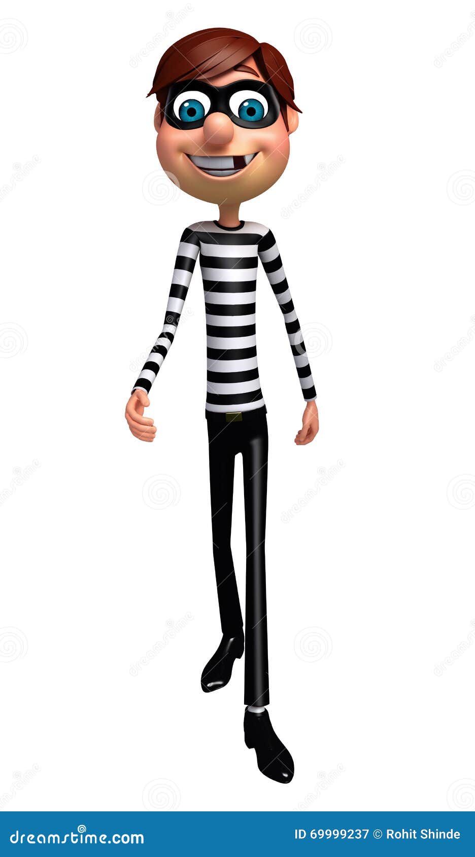 Rendered Illustration of Thief Walking Pose Stock Illustration ...