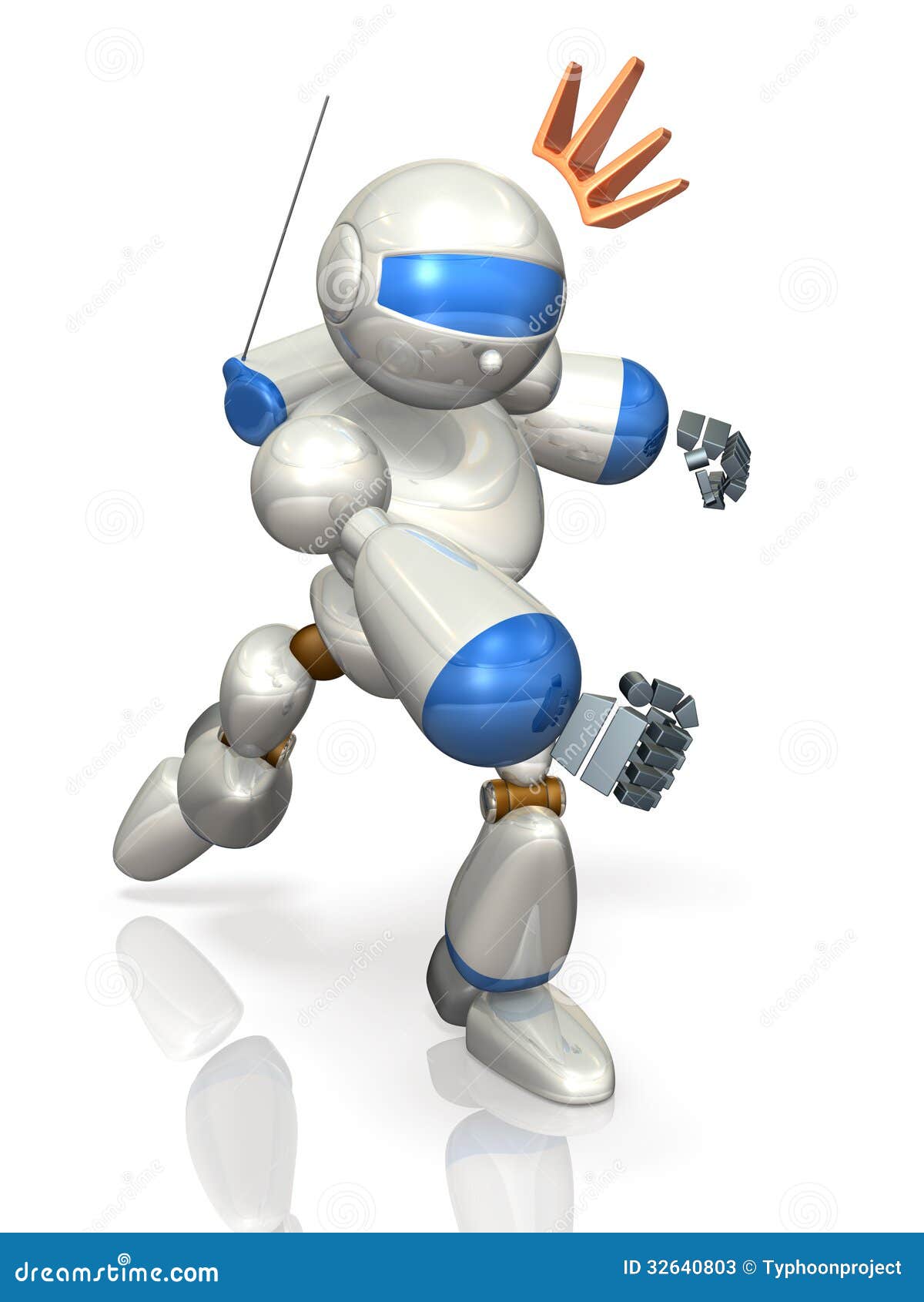 Rendered Image Depicting the Robot Fighting Stock Illustration ...