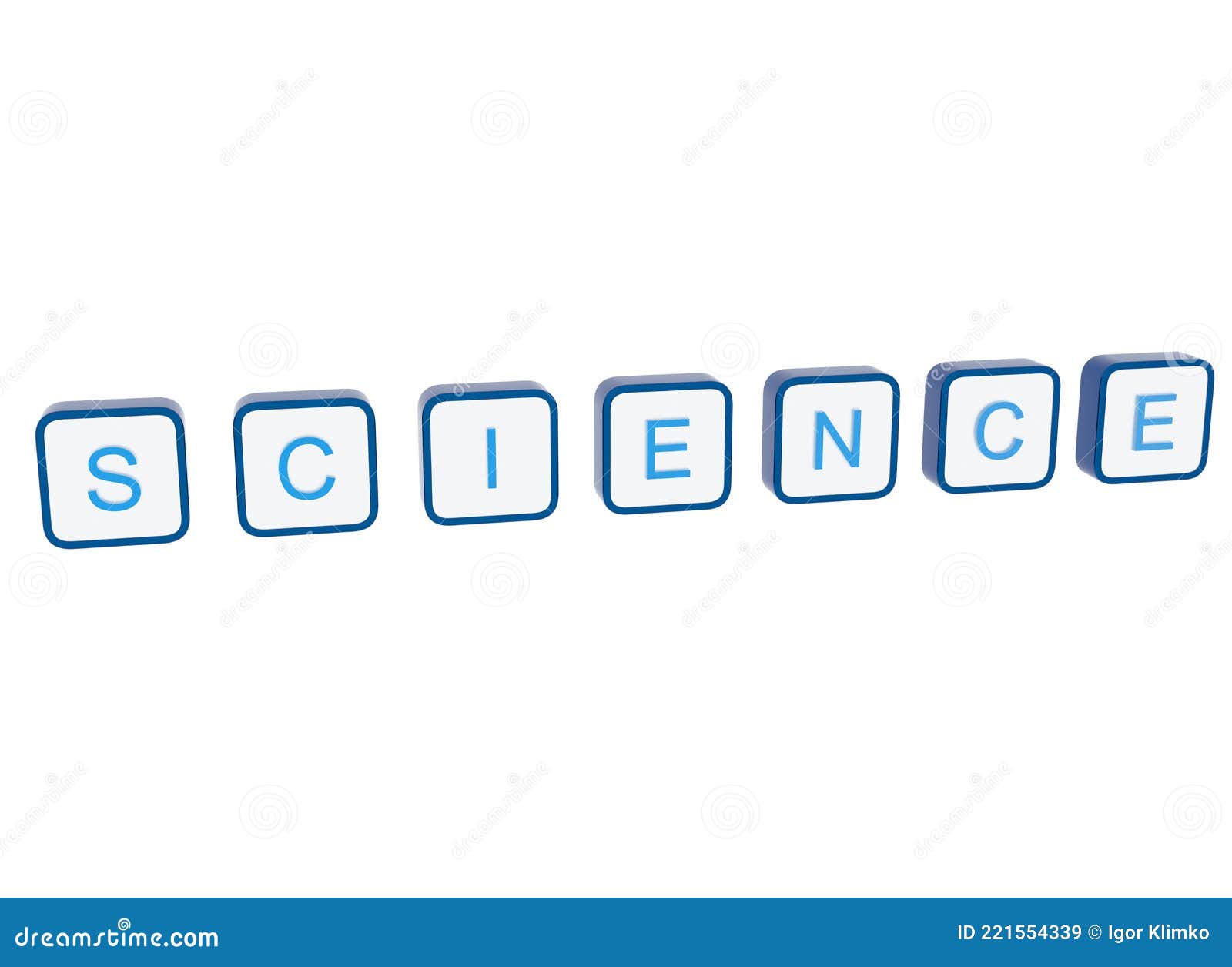Science 3D Word in Blue and White Bricks. Stock Illustration ...