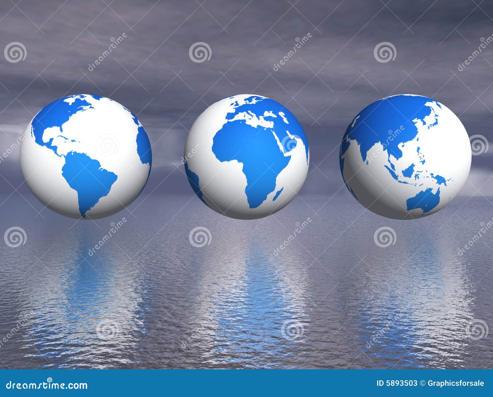 Three 3D Globes With World Maps - Vector Royalty-Free Stock Photography ...