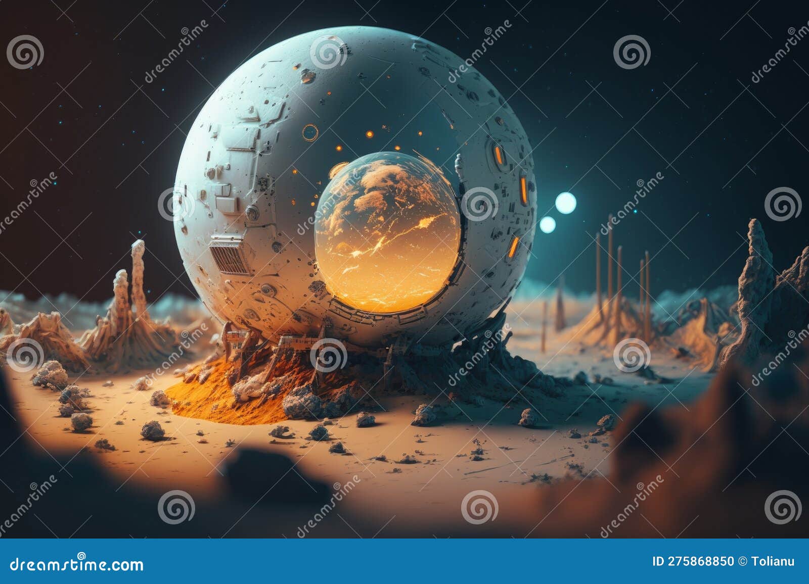 Rendered Lunar LandscapeBionic Moon Base: Hyper-Detailed Unreal Engine ...