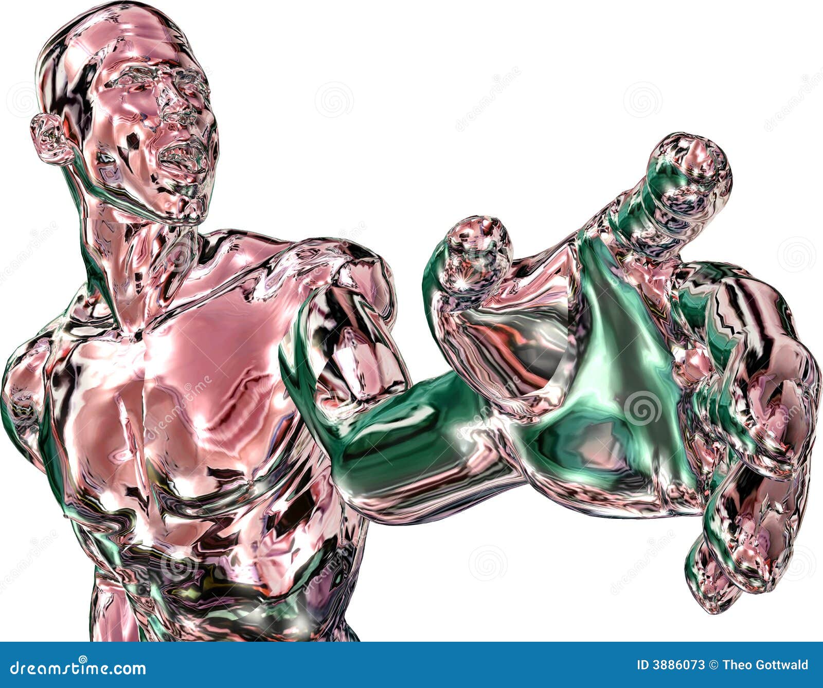 Rendered Man in Red Silver-chr Stock Illustration - Illustration of ...