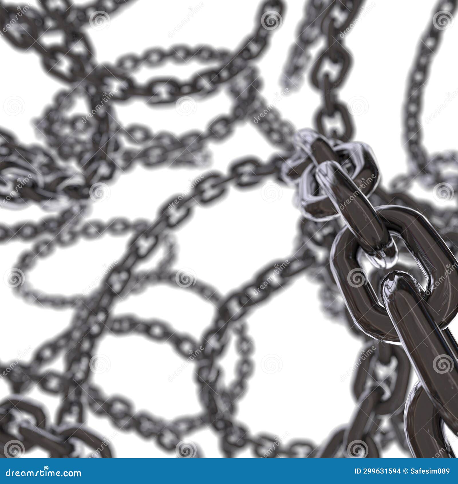 3d Chrome Metal Chains Swirling Intersecting in the Air Render Stock ...