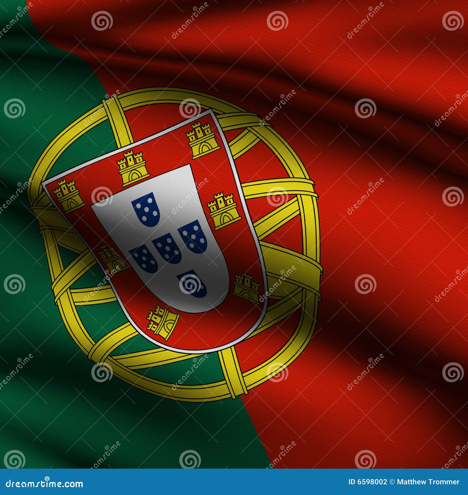 Rendered Portuguese Square Flag Stock Illustration - Illustration of ...