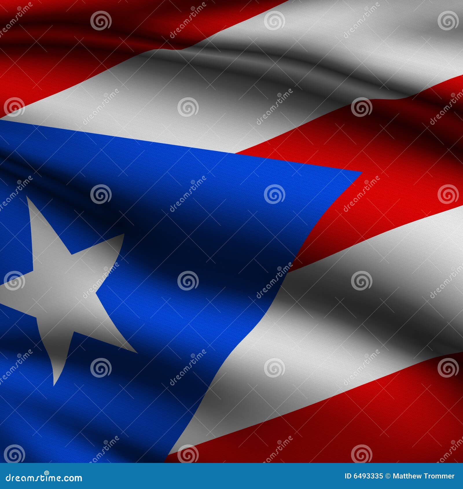 Rendered Puerto Rican Square Flag Stock Illustration - Illustration of ...