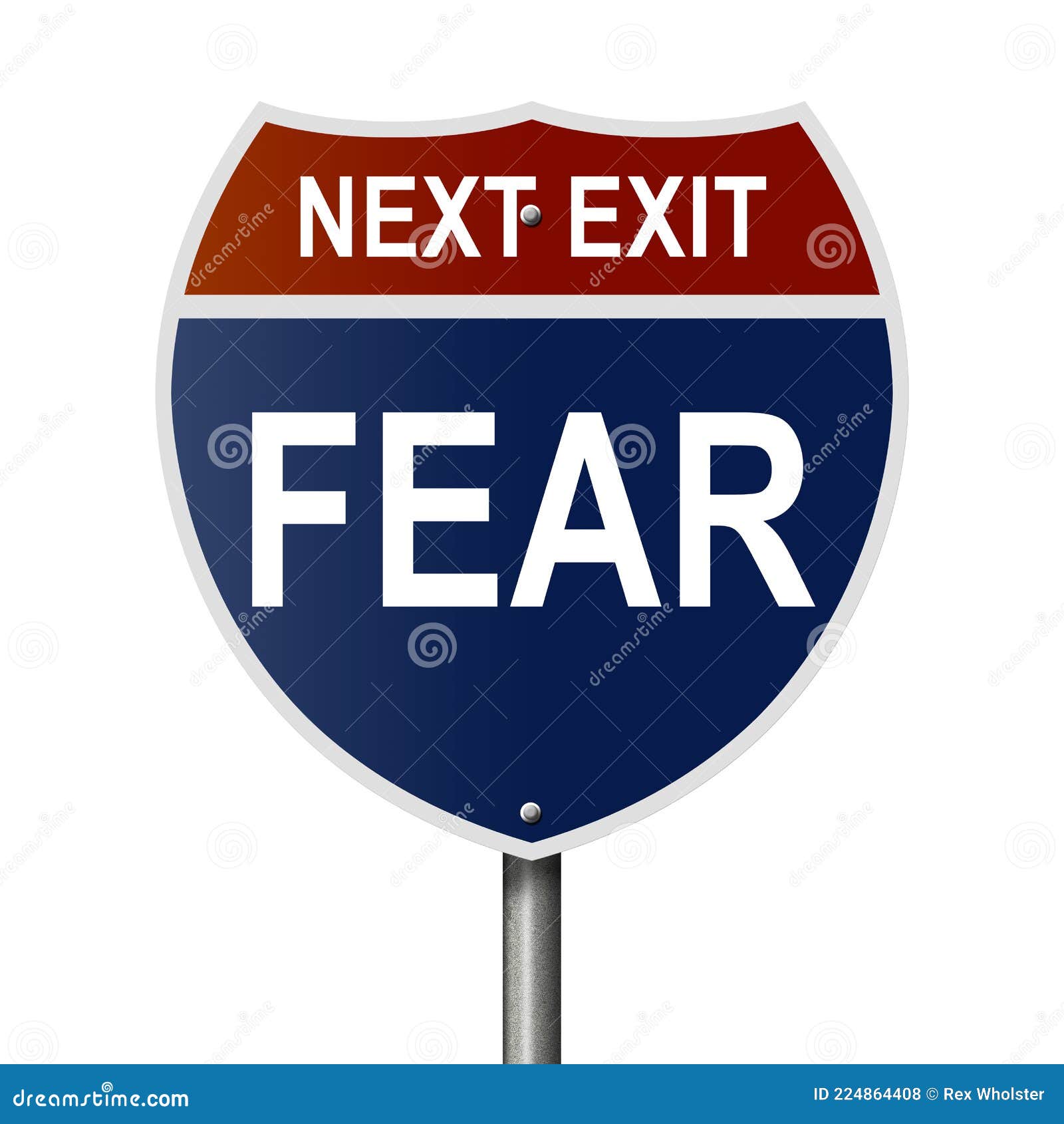 Red, White and Blue Highway Sign Stock Illustration - Illustration of ...