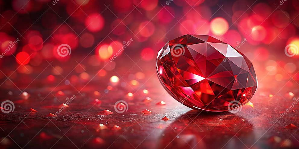 Rendered Ruby Red Gemstone Abstract Background Generative by AI Stock ...