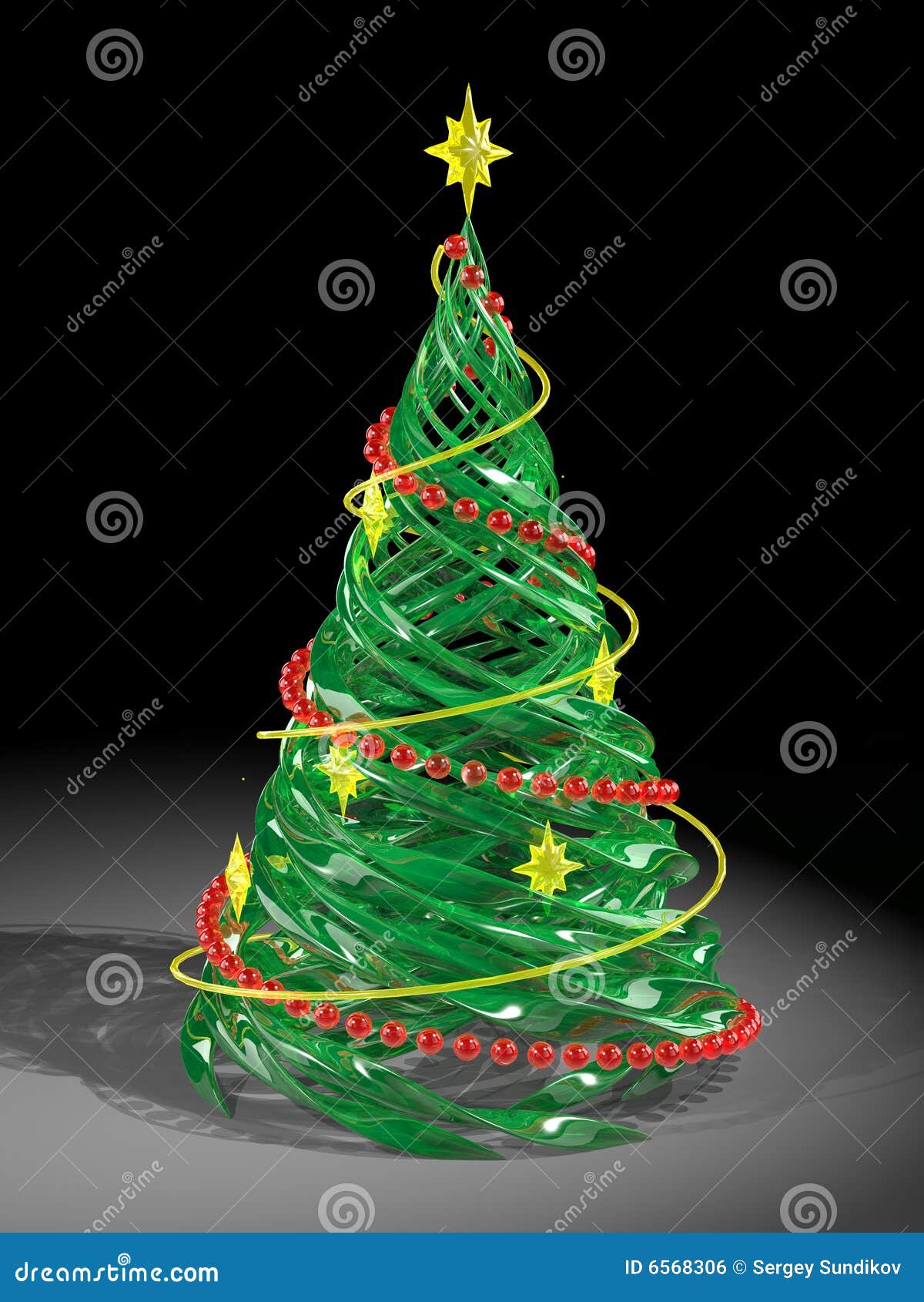 Rendered Stylized Christmas Pine Tree Stock Illustration - Illustration ...