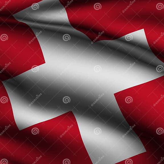Rendered Swiss Square Flag stock illustration. Illustration of banner ...