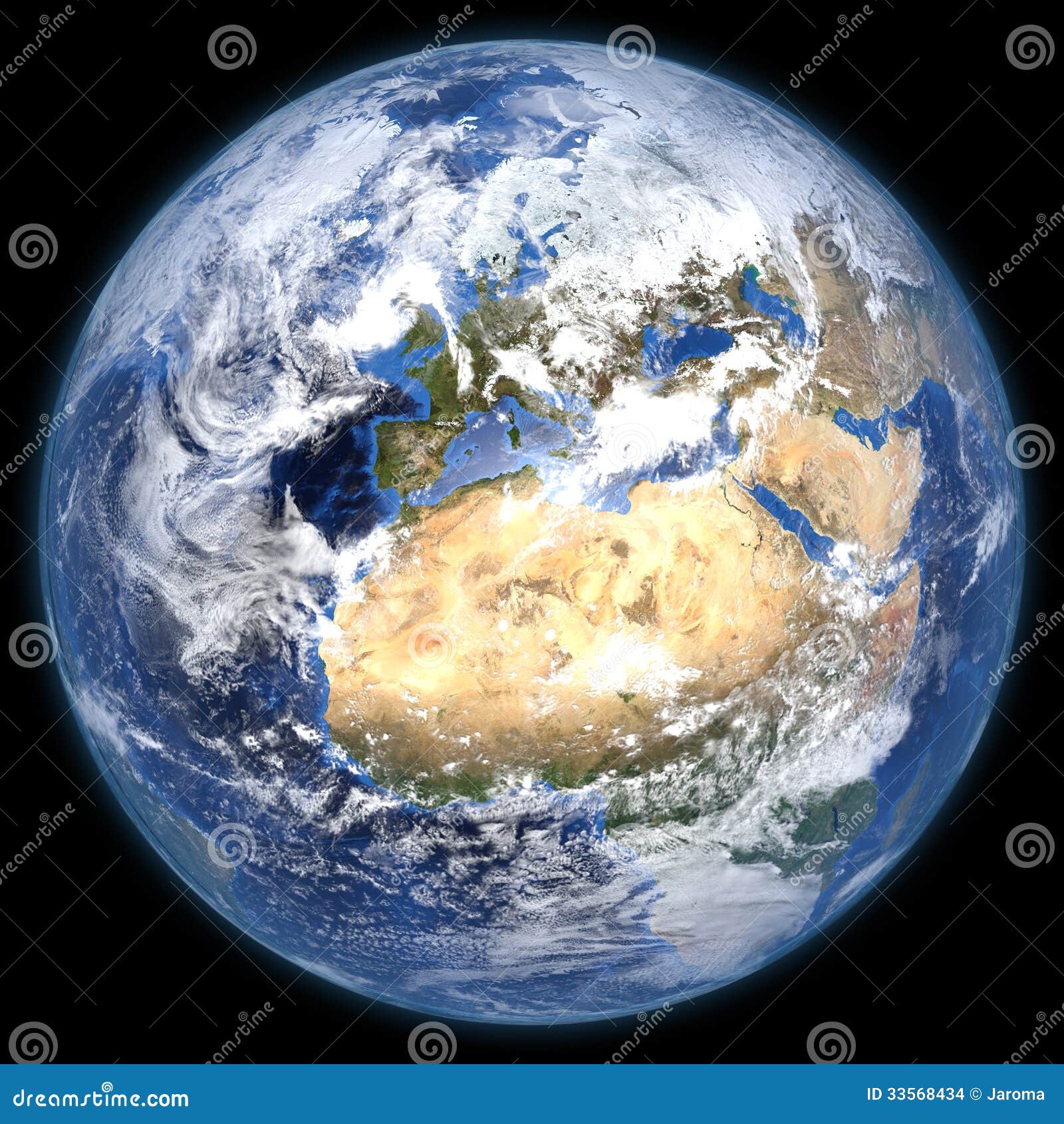 Rendered Three Dimensional Earth Stock Illustration - Illustration of ...