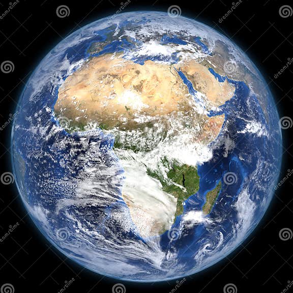 Rendered Three Dimensional Earth Stock Photo - Image of natural ...