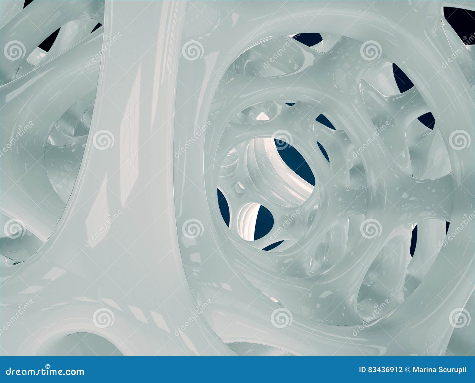 Rendering Abstract Bionic Structure Stock Illustration - Illustration ...