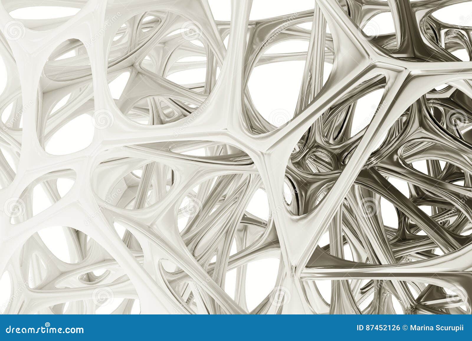 Rendering Abstract Bionic Structure Stock Illustration - Illustration ...