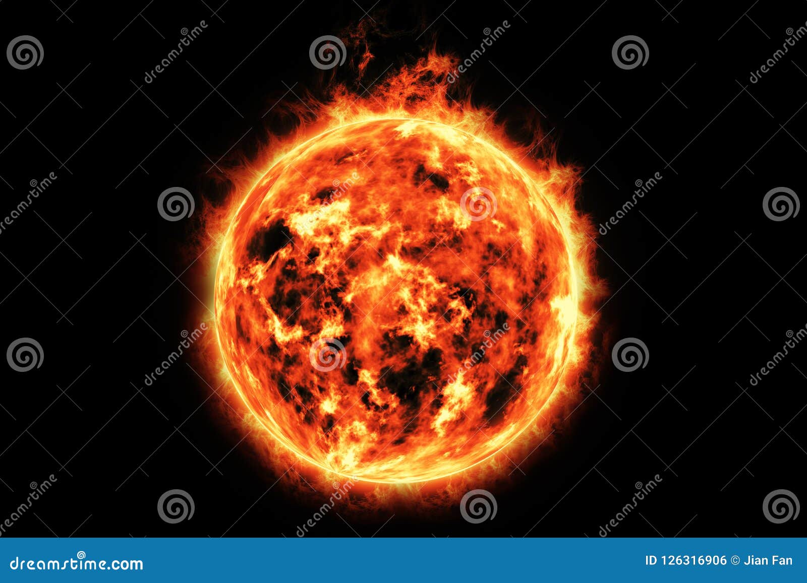3d Rendering, Fireball, Flaming Fire Stock Illustration - Illustration ...