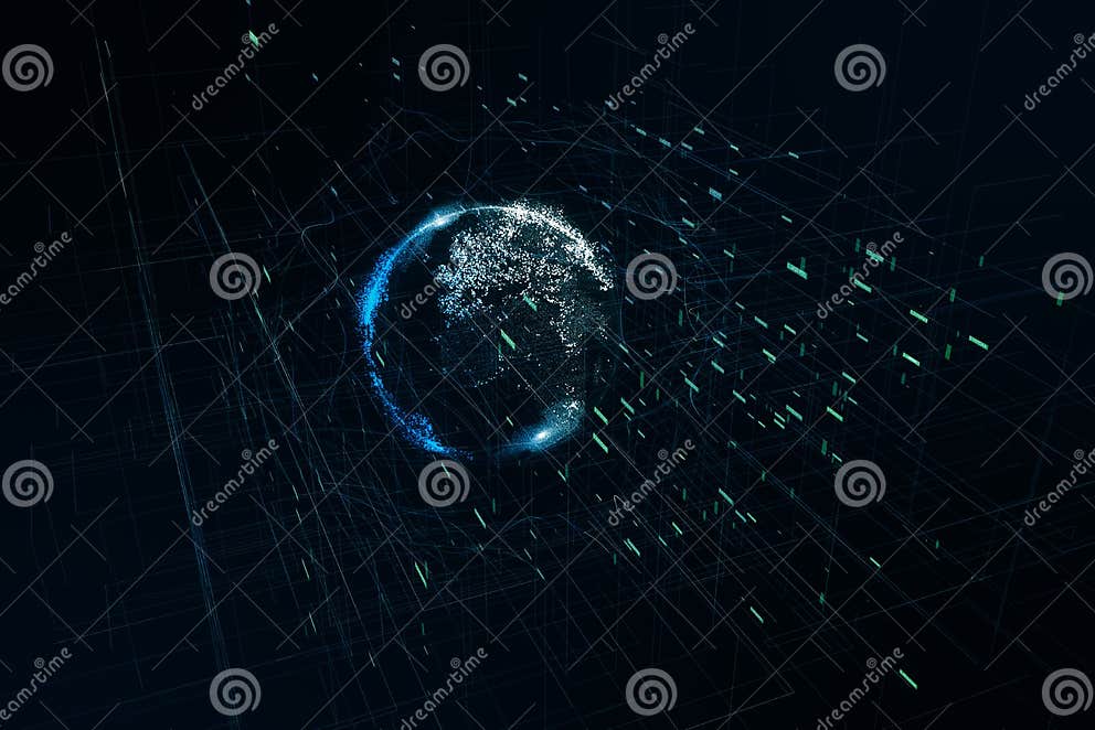 3d Rendering, Big Data and Finance Stock Illustration - Illustration of ...