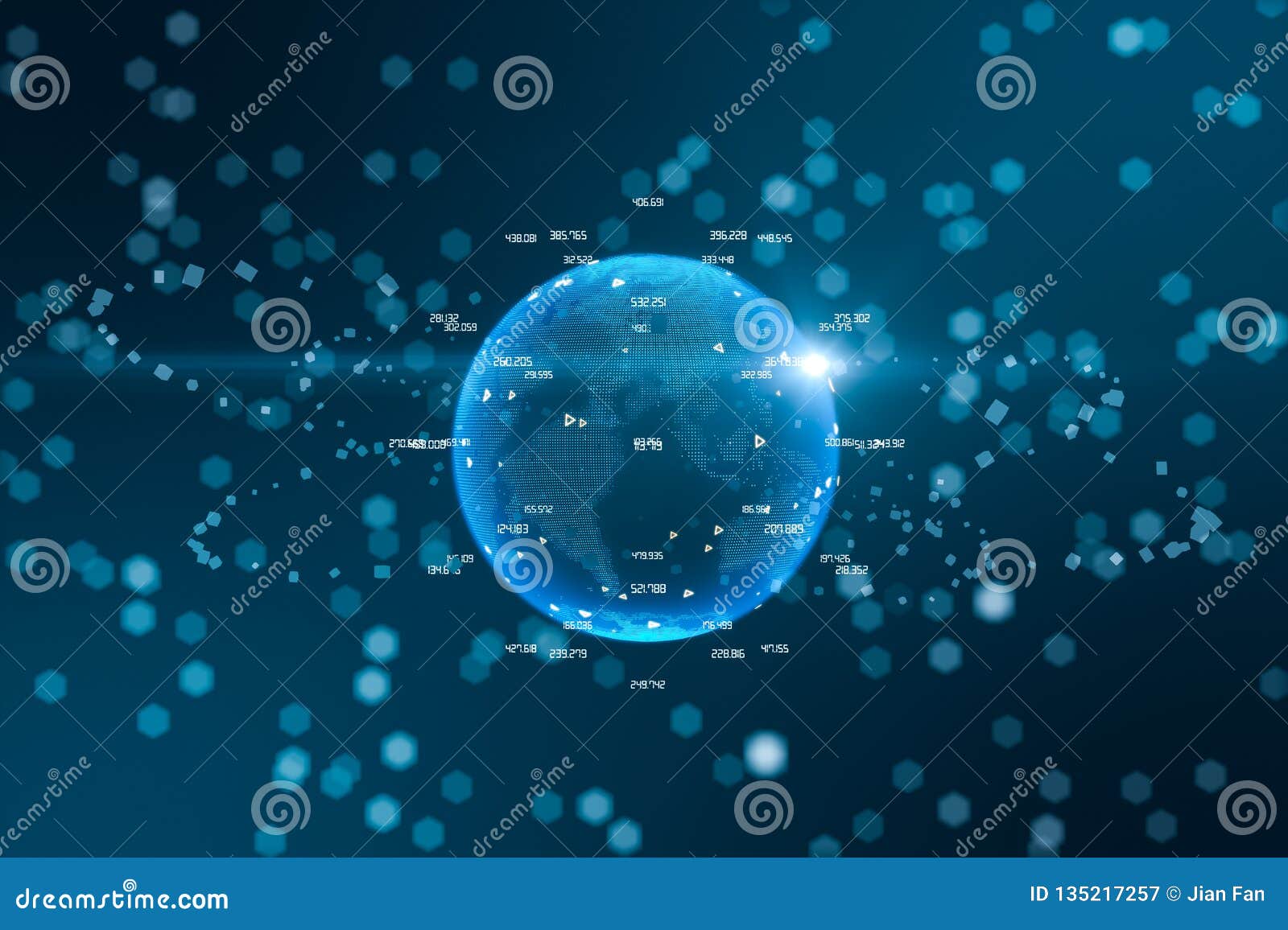 3d Rendering, Big Data and Finance Stock Illustration - Illustration of ...