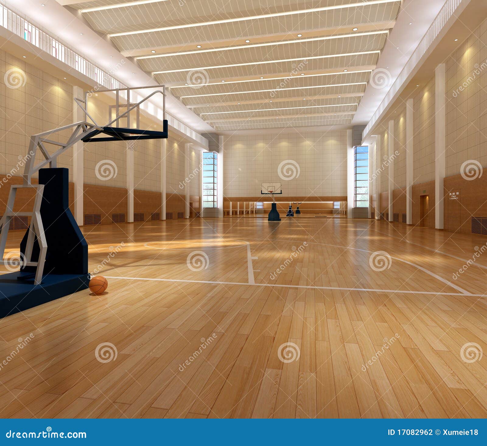 Rendering Basketball court stock illustration. Illustration of sport ...
