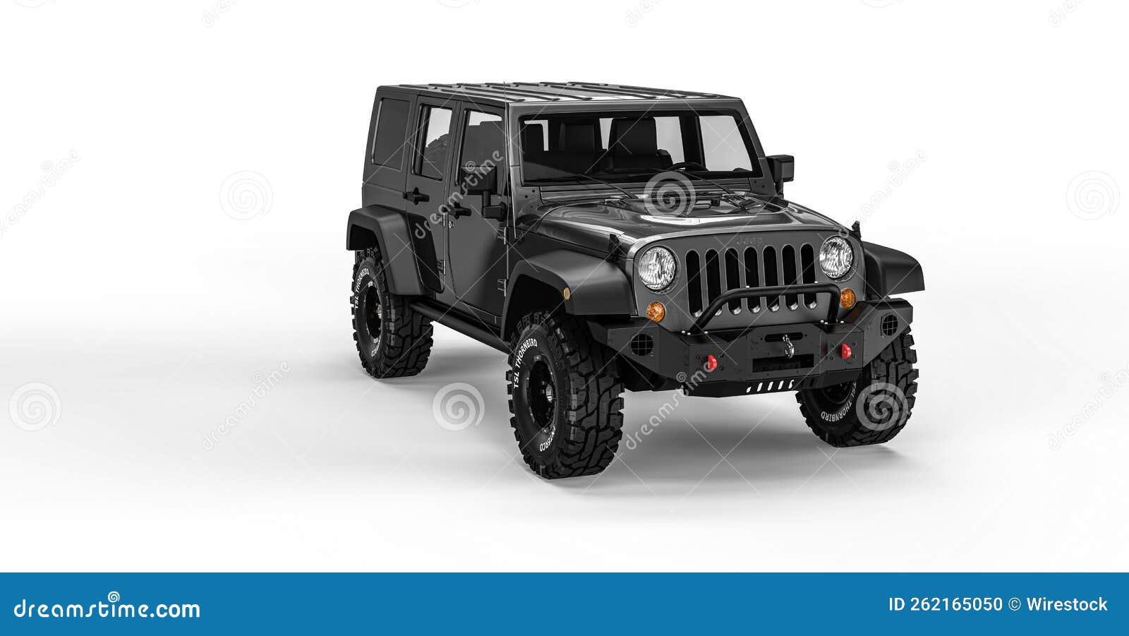 Rendering of a Black Jeep Wrangler Editorial Image - Image of lights ...
