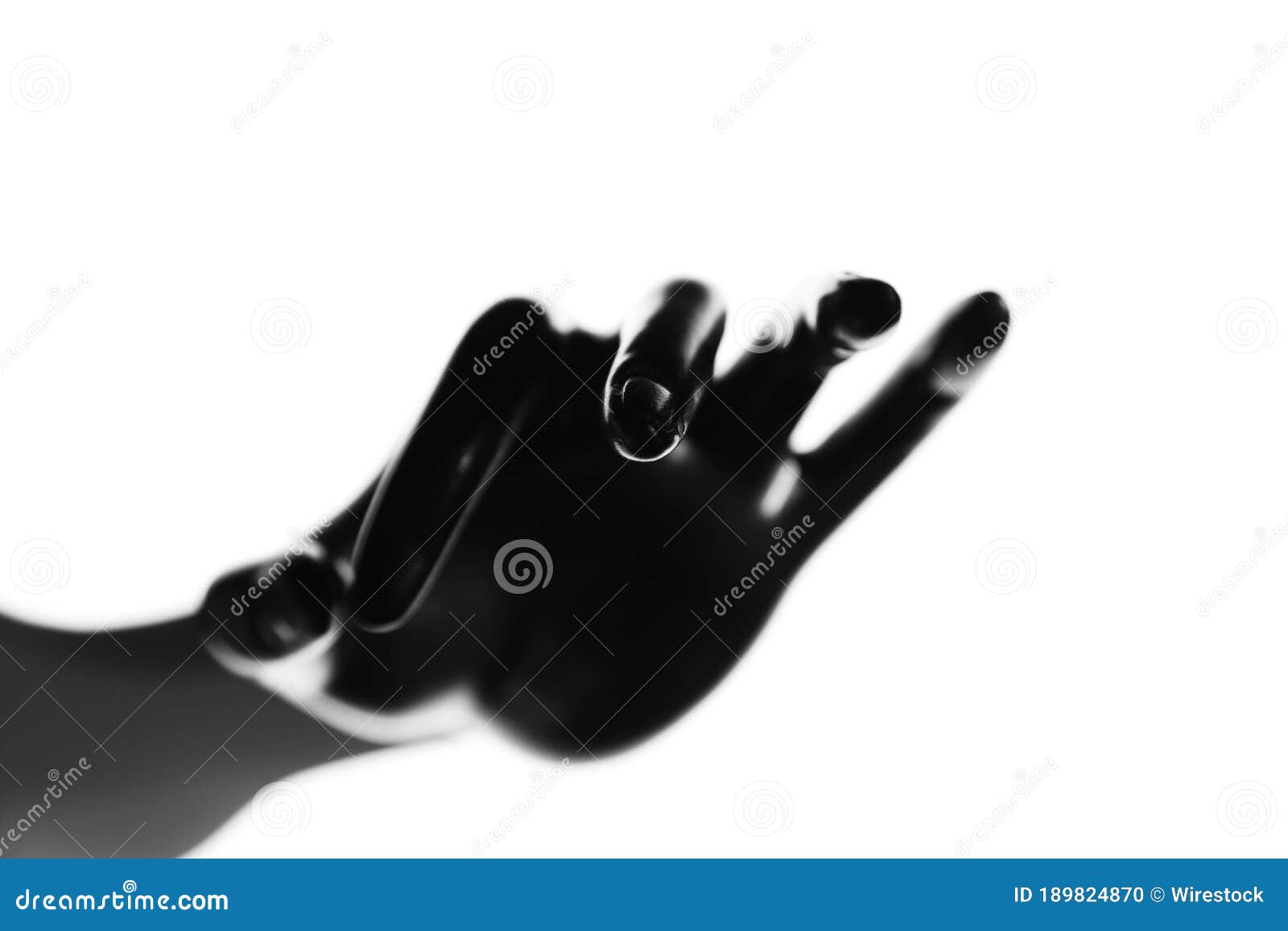 Rendering of a Black Shiny Hand Isolated on a White Background Stock ...