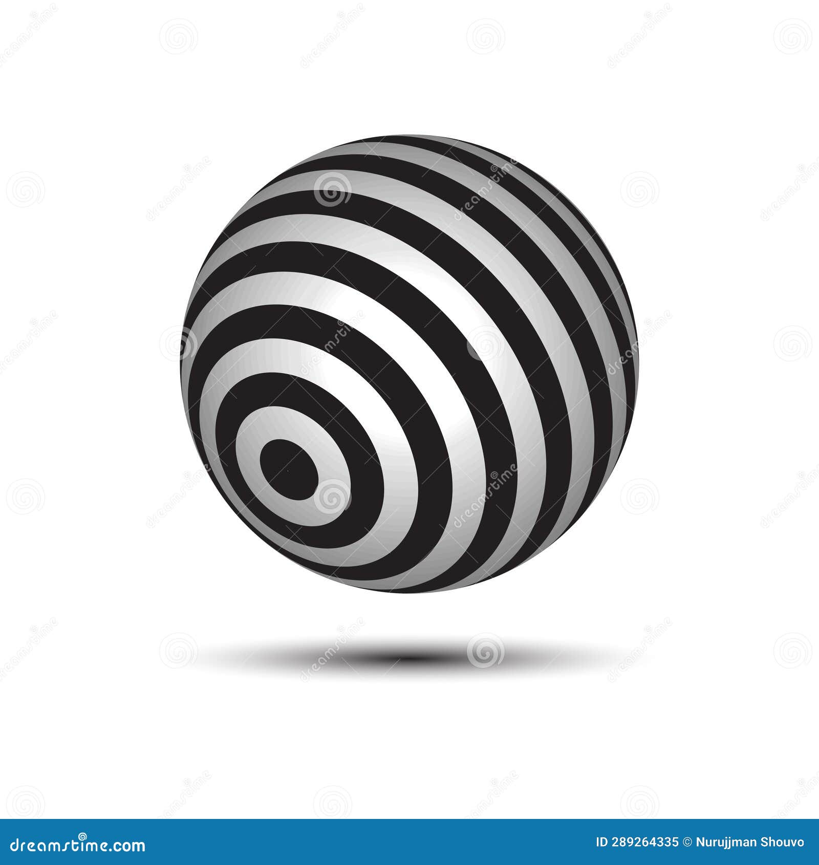 3 Rendering Black and White Striped Sphere Stock Illustration ...
