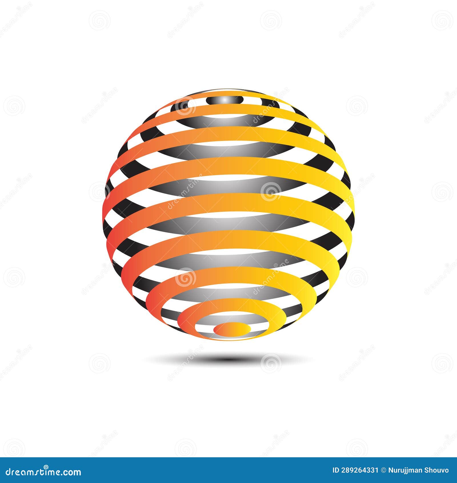 3 Rendering Black and White Striped Spheres Stock Illustration ...