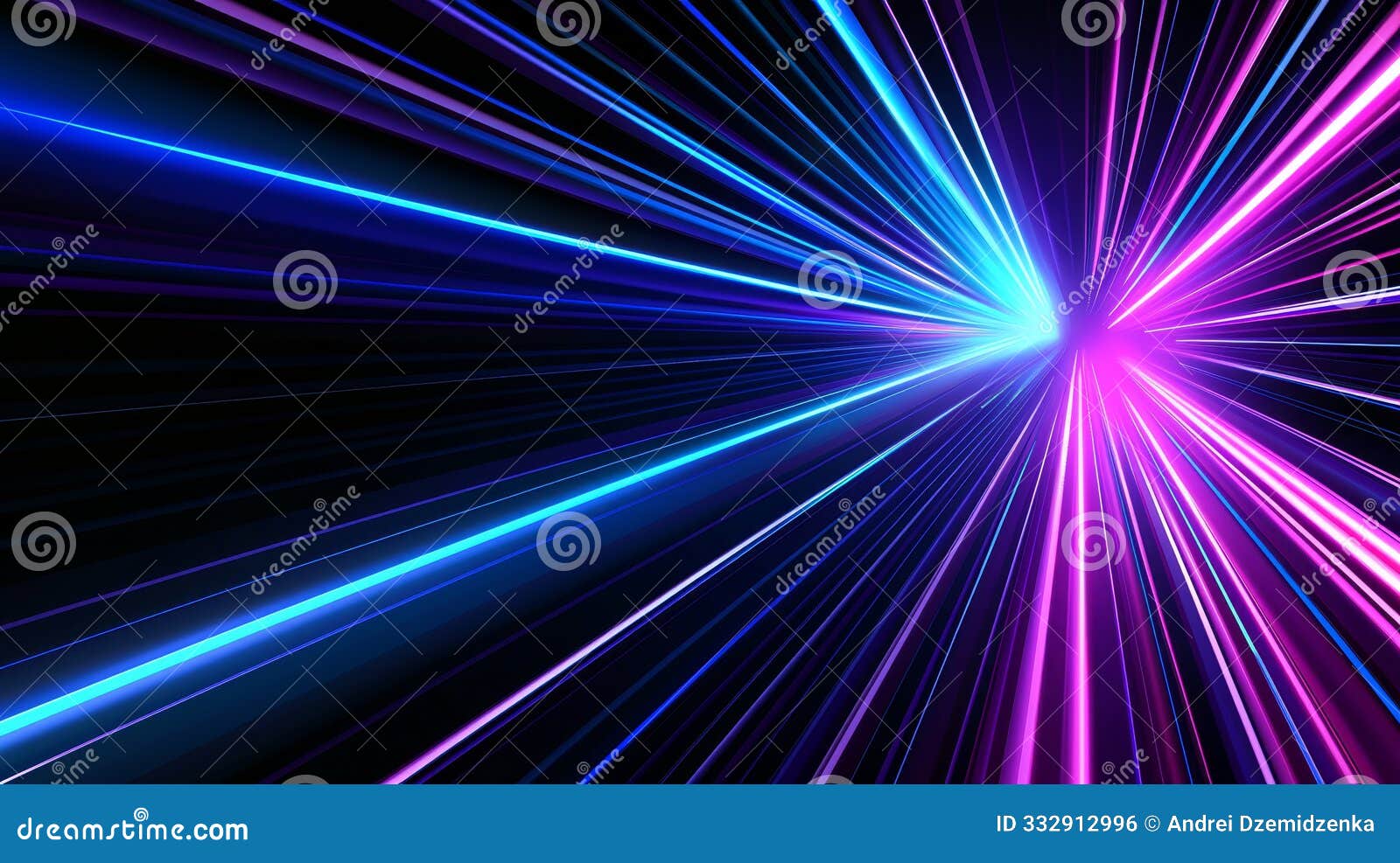 Rendering of a Blue Purple Light Line Passing through a Dark Background ...