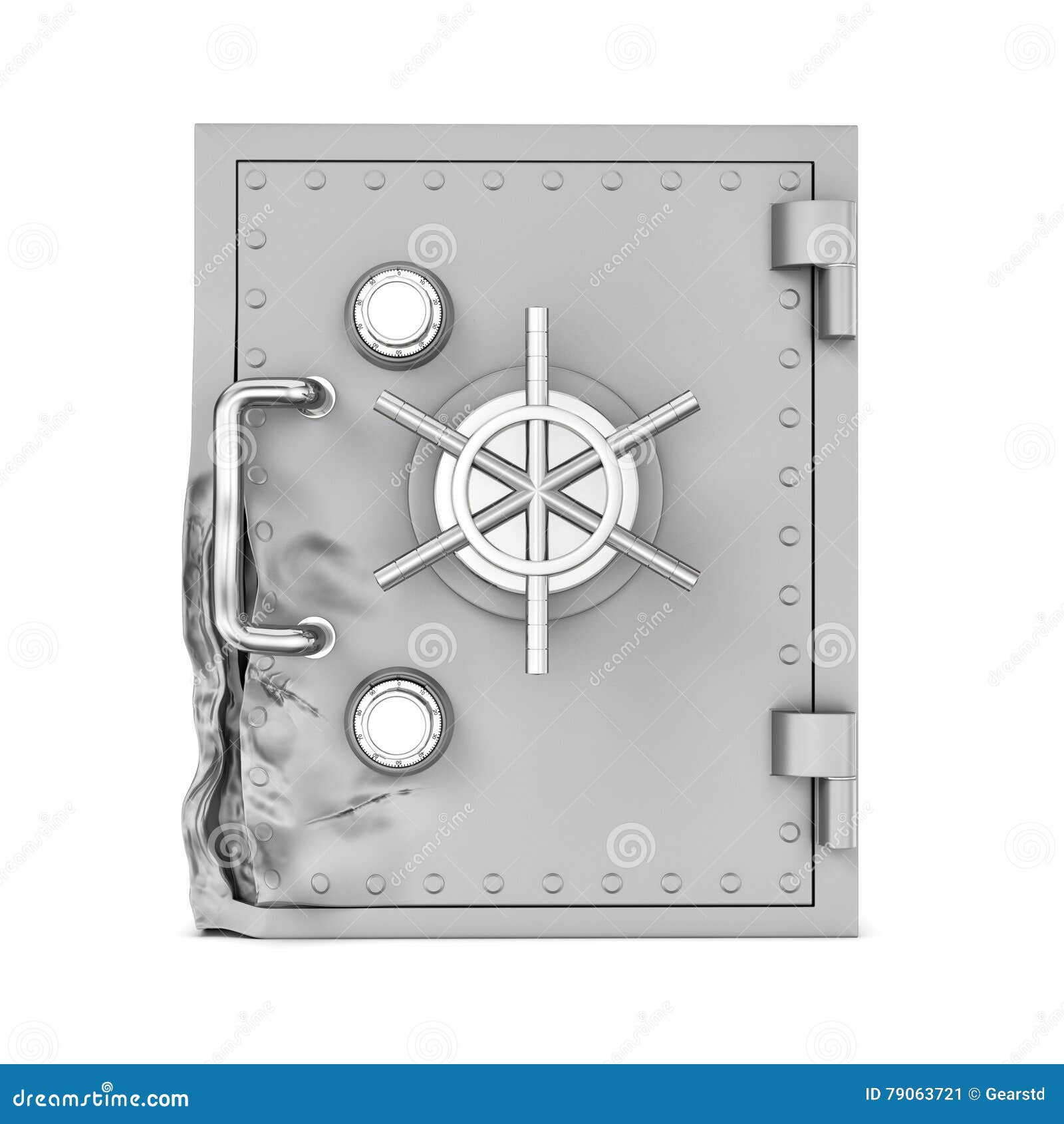 Rendering Of Broken Safe Box Isolated On White Background Royalty-Free ...