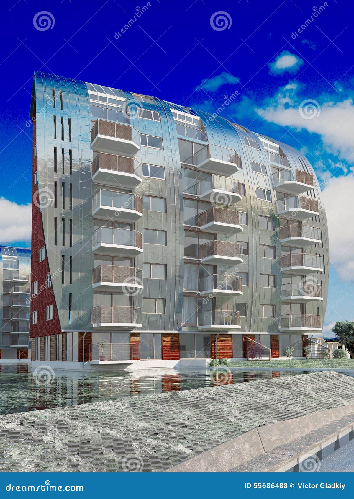 Rendering of a building stock illustration. Illustration of district ...