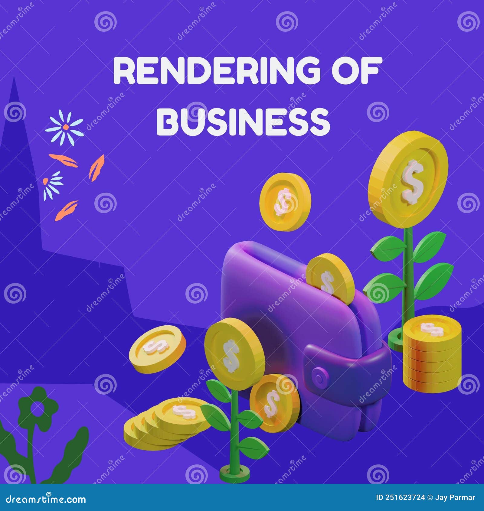 Rendering of Business Illustration Instagram Posts Stock Illustration ...