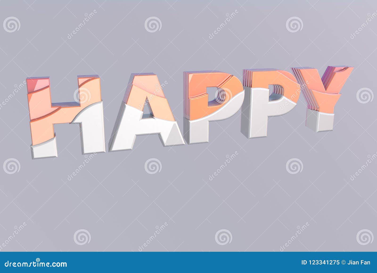 3d Rendering, Letter Design, Happy Stock Illustration - Illustration of ...