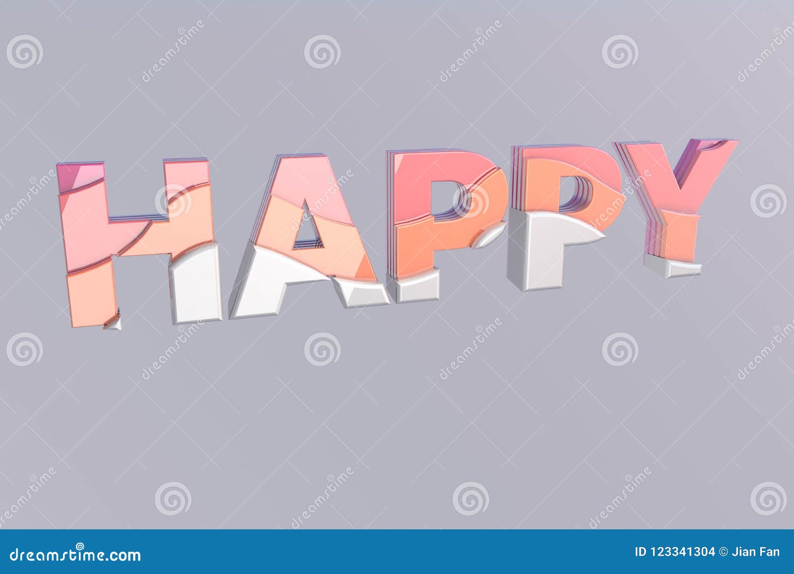 3d Rendering, Letter Design, Happy Stock Illustration - Illustration of ...