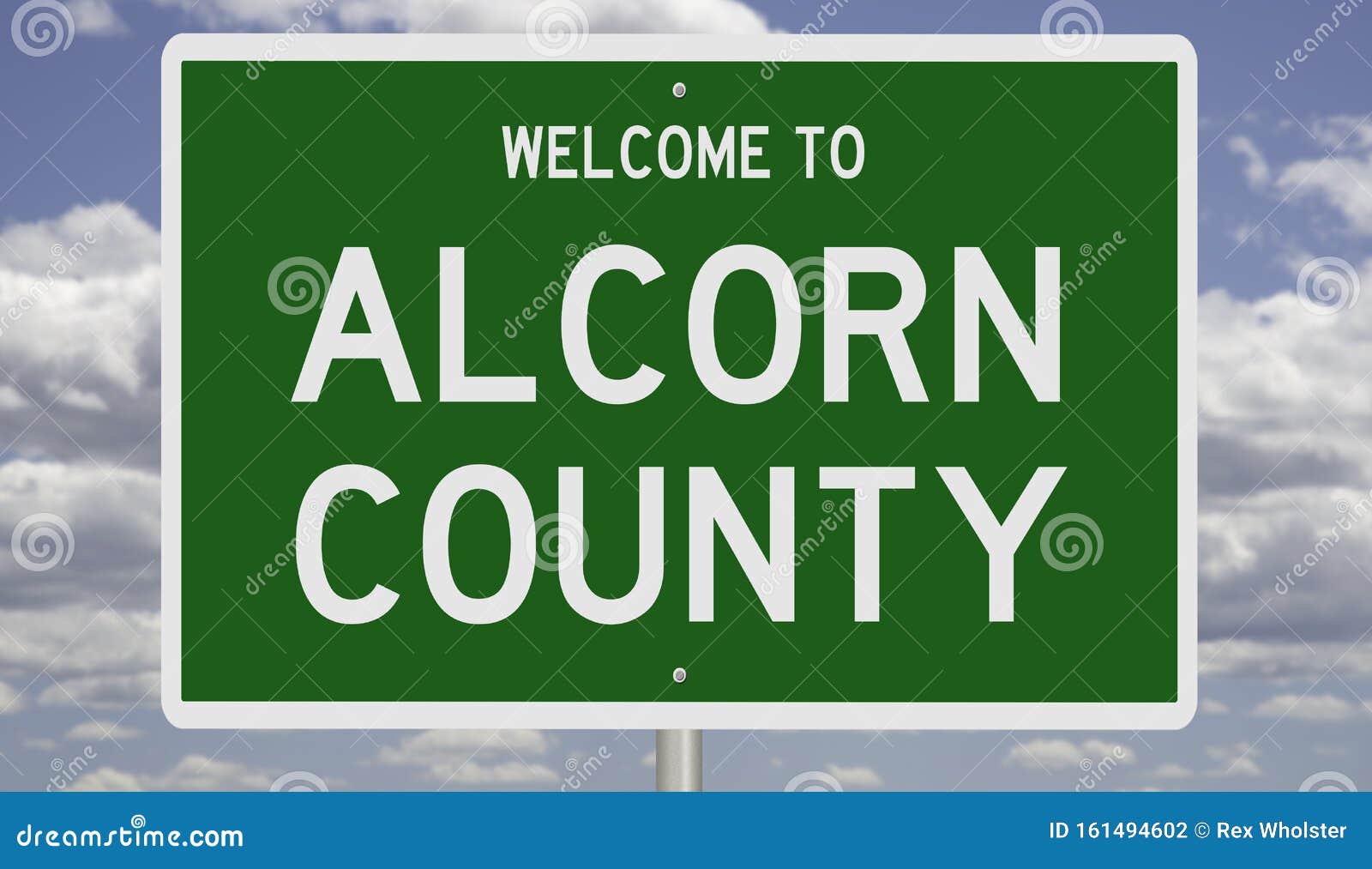 Highway Sign for Alcorn County Stock Illustration - Illustration of ...
