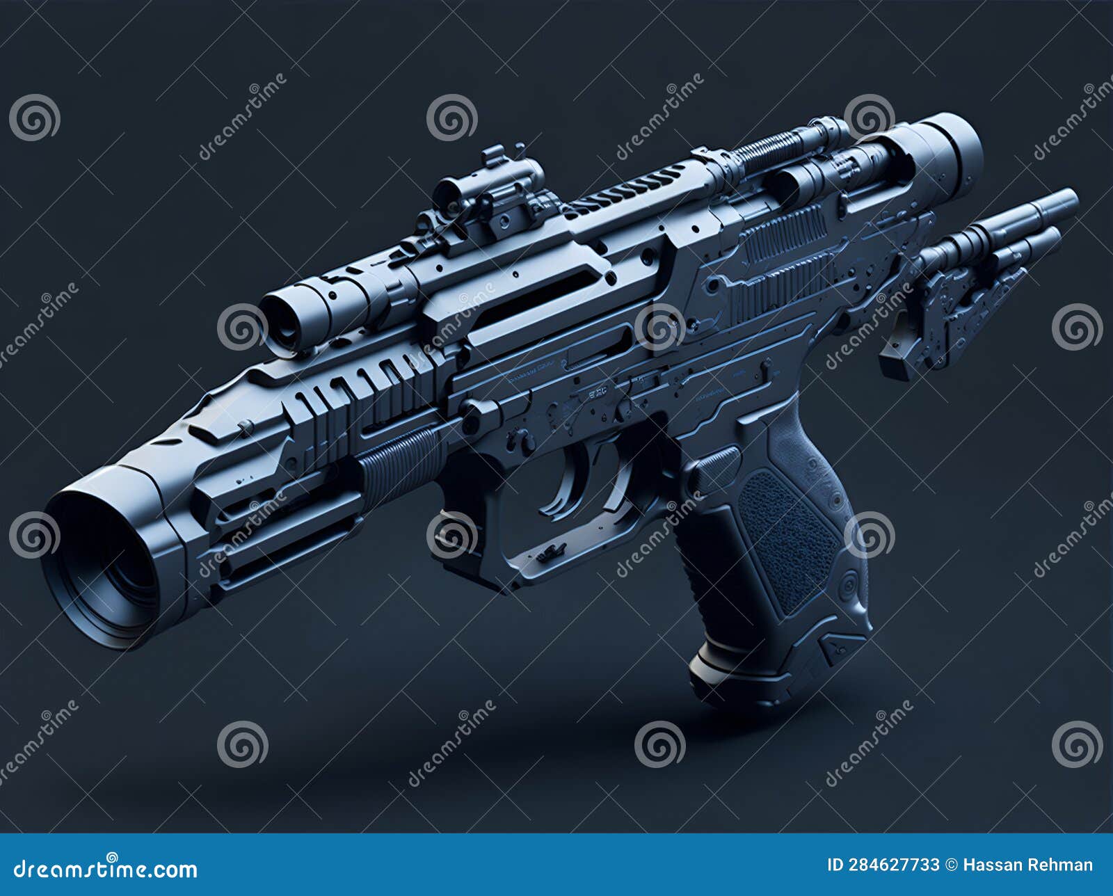 Rendering of 3D Gun Ai Generated Stock Illustration - Illustration of ...