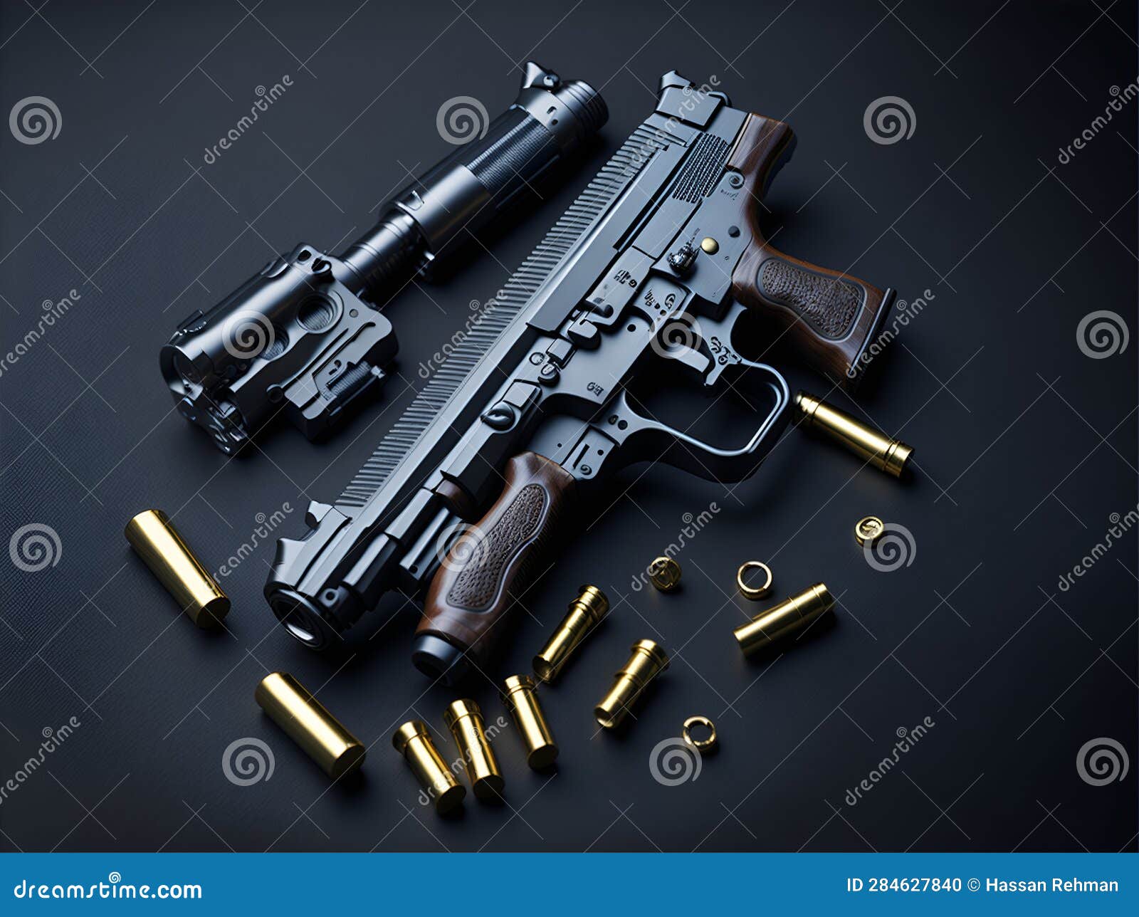 Rendering of 3D Gun Ai Generated Stock Illustration - Illustration of ...