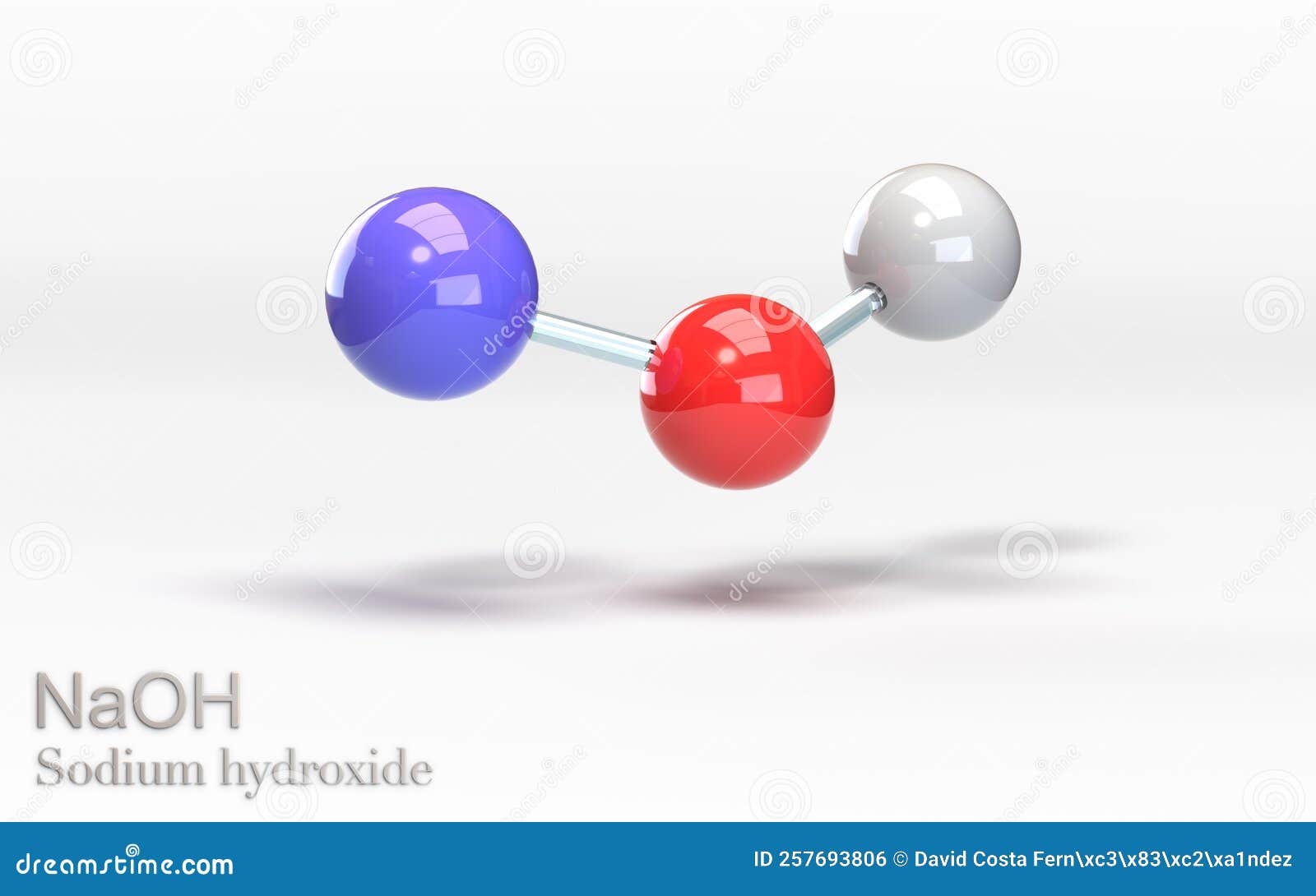 NaOH Sodium Hydroxide. Molecule with Sodium, Oxygen and Hydrogen Atoms ...