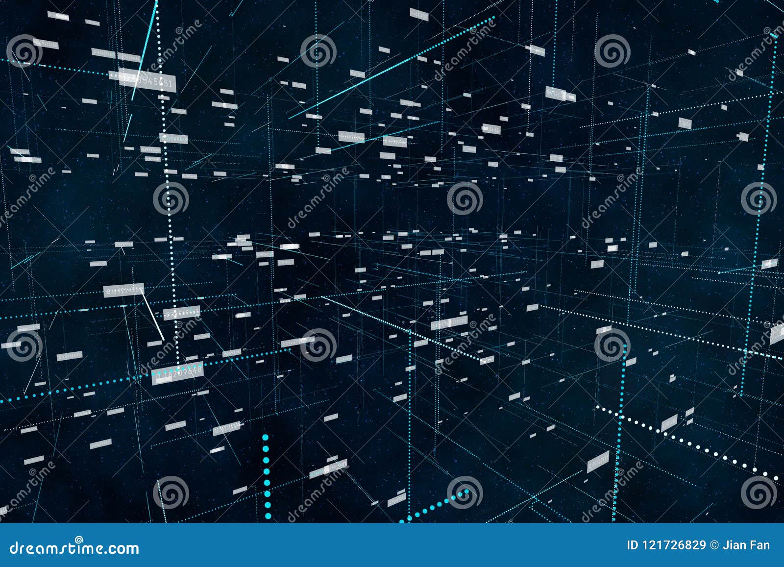 Internet and Data Science Fiction Background Stock Illustration ...