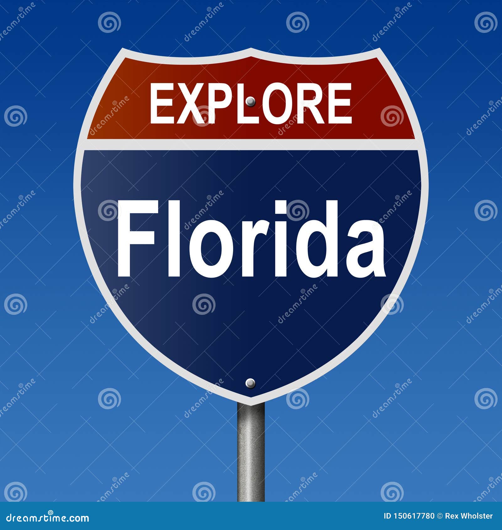 Explore Florida Highway Sign Stock Illustration - Illustration of ...